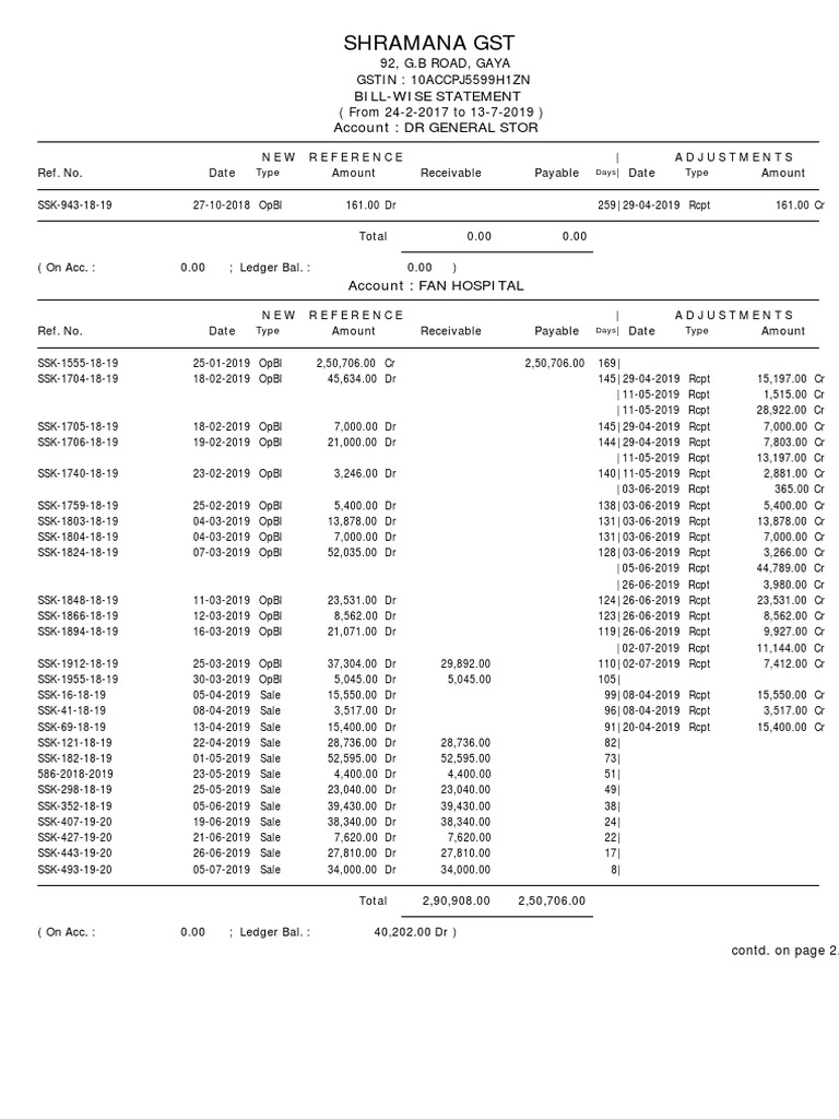 Bill-Wise GST Statement 2017-2019 | PDF | Business