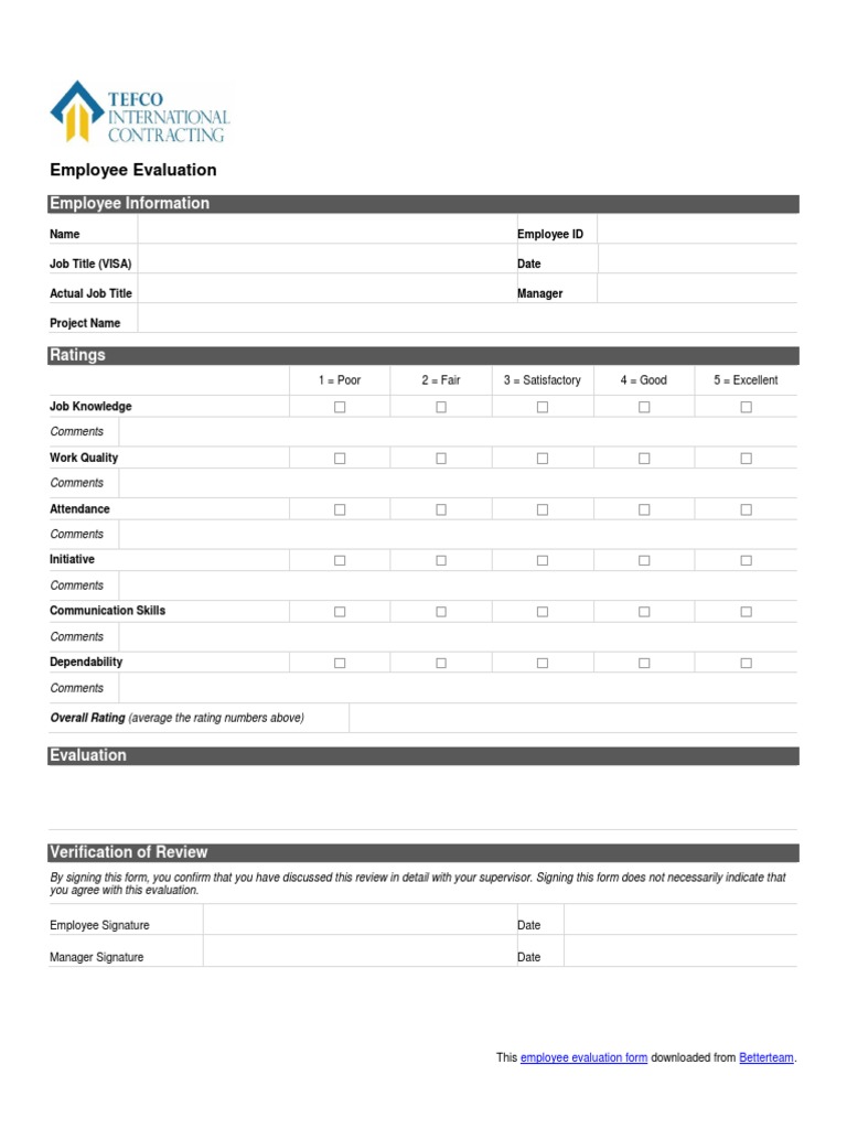 Evaluation Form | PDF
