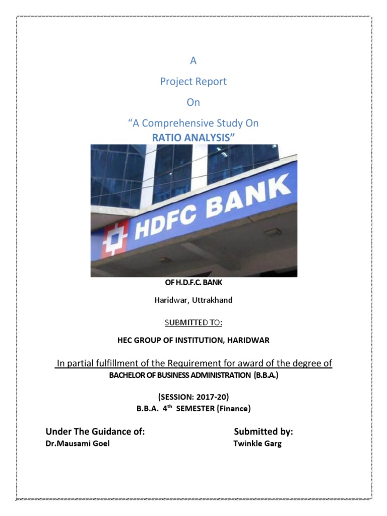 HDFC Ratio Analysis Study | PDF | Research Design | Dividend