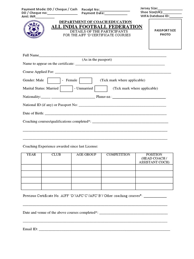 Form AIFF D License | PDF | Business