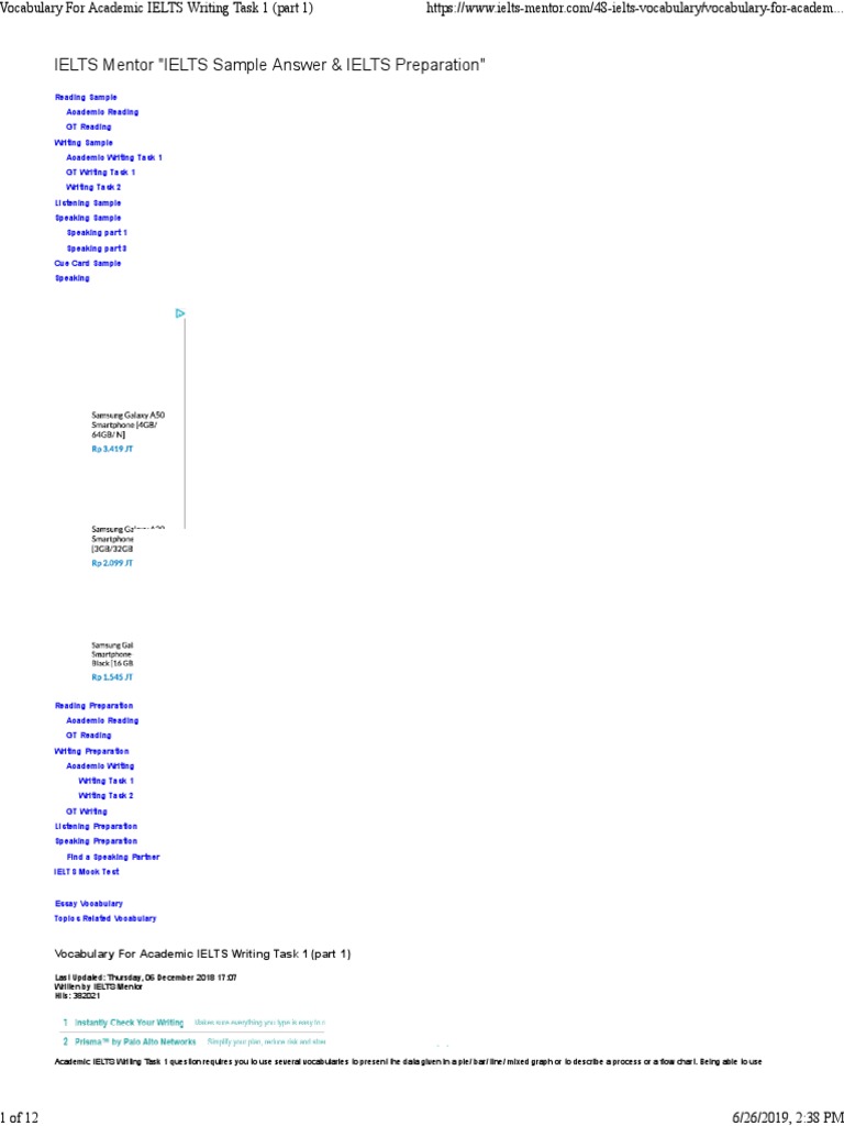 IELTS Mentor "IELTS Sample Answer & IELTS Preparation": Vocabulary For Academic IELTS Writing ...