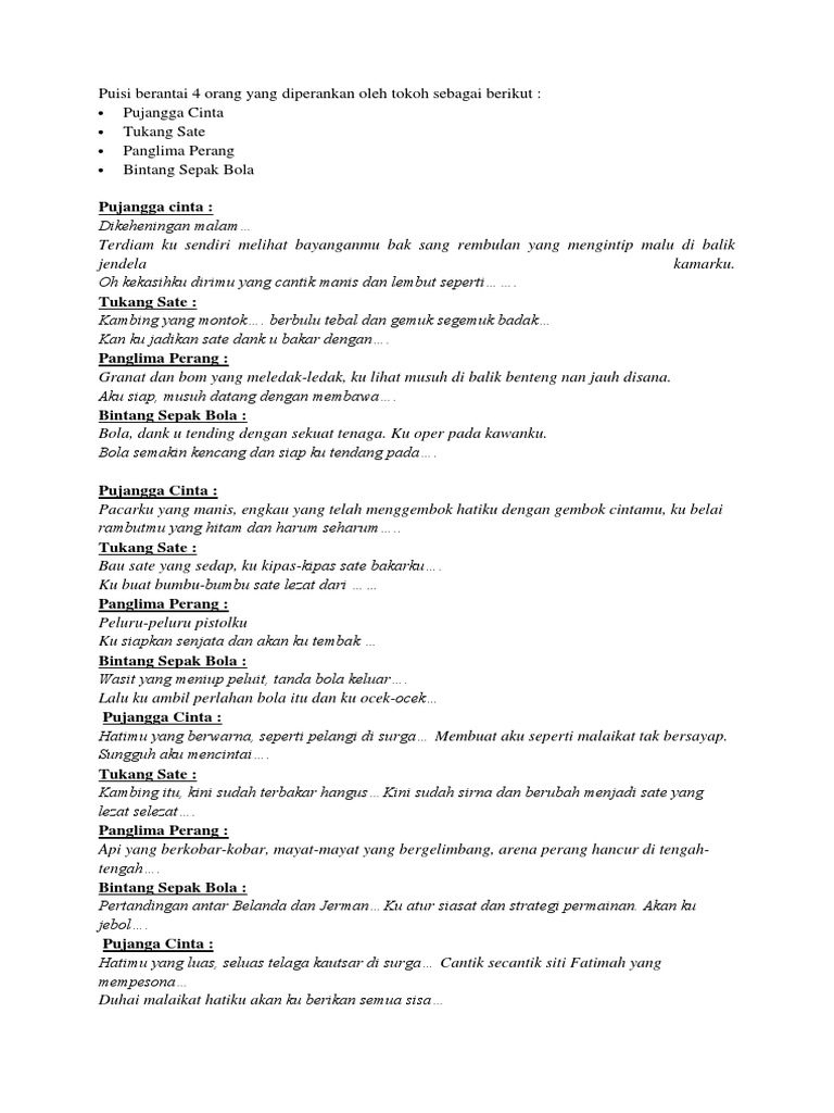 Puisi Berantai 4 Orang | PDF