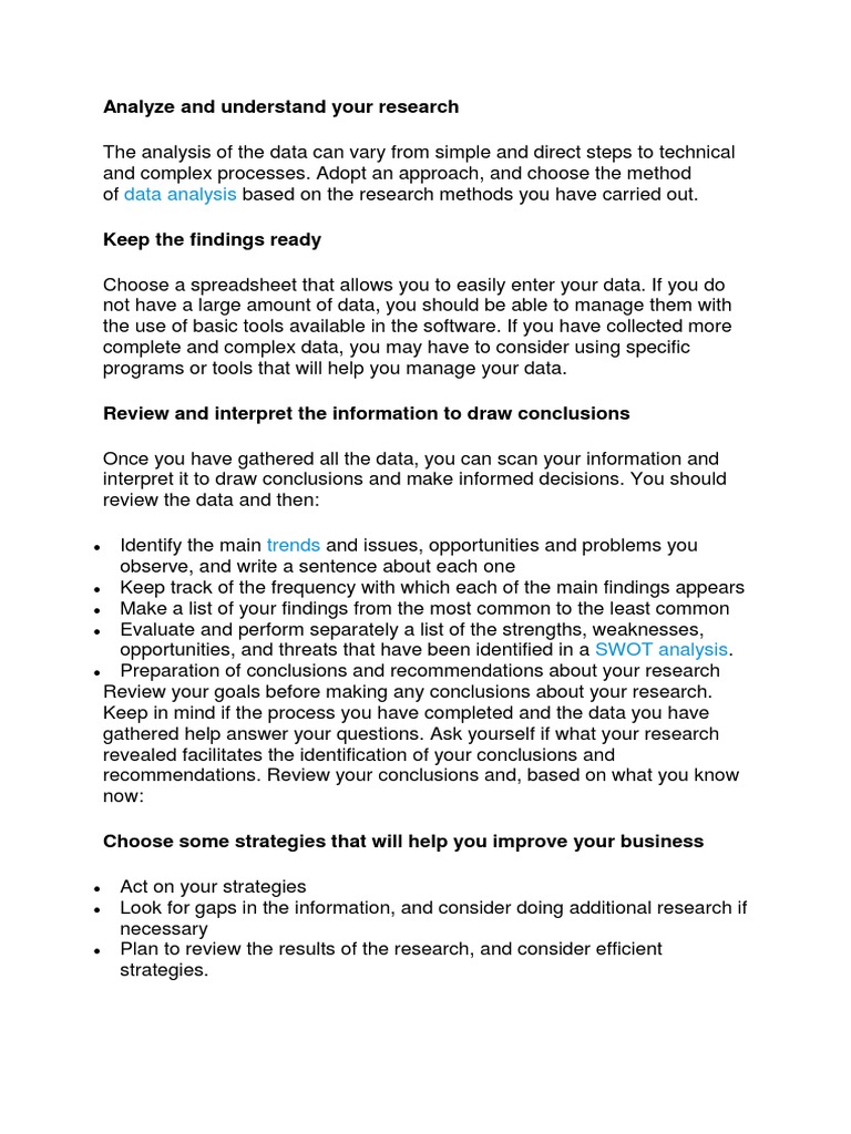 Data Analysis and Research Insights Guide | PDF | Career & Growth ...