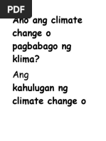 Paksa: Pagbabago NG Klima (Climate Change) | PDF