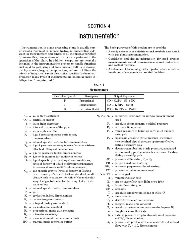 Instrumentation GPSA Handbook | PDF | Control Theory | Control System