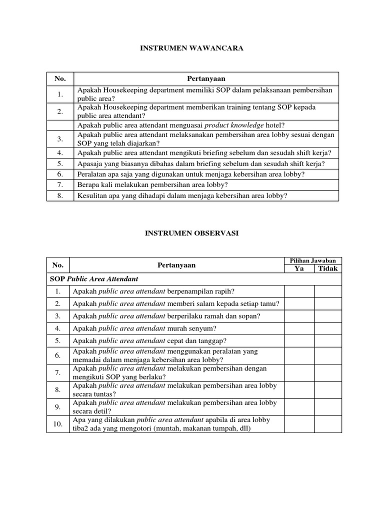 Instrumen Wawancara | PDF