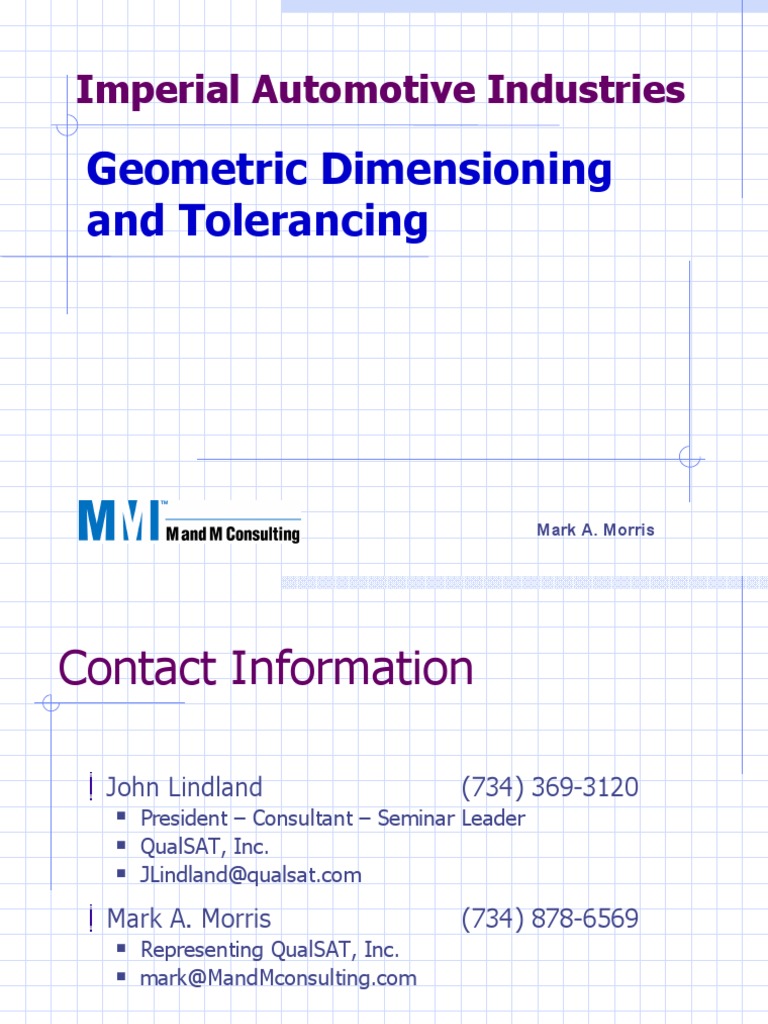 Imperial Automotive Industries: Geometric Dimensioning and Tolerancing ...