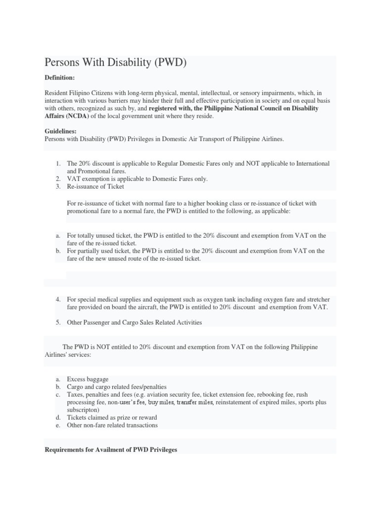 Persons With Disability (PWD) : Definition | PDF | Identity Document ...
