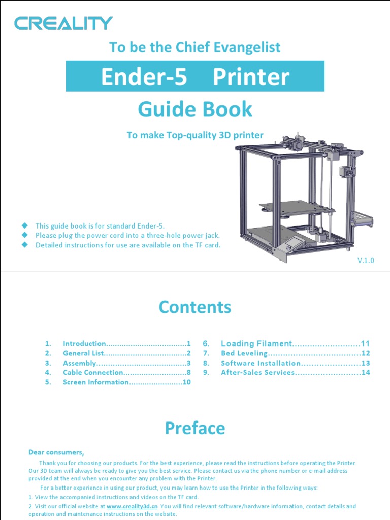 User Manual Ender-5 en | PDF | Printer (Computing) | Manufactured Goods