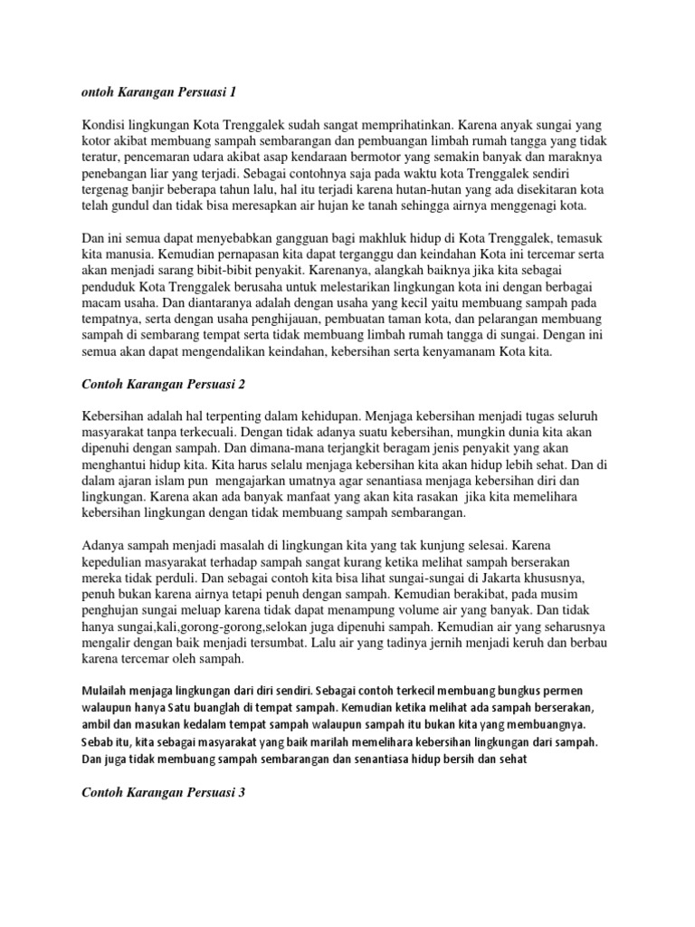 Contoh Karangan Persuasi | PDF