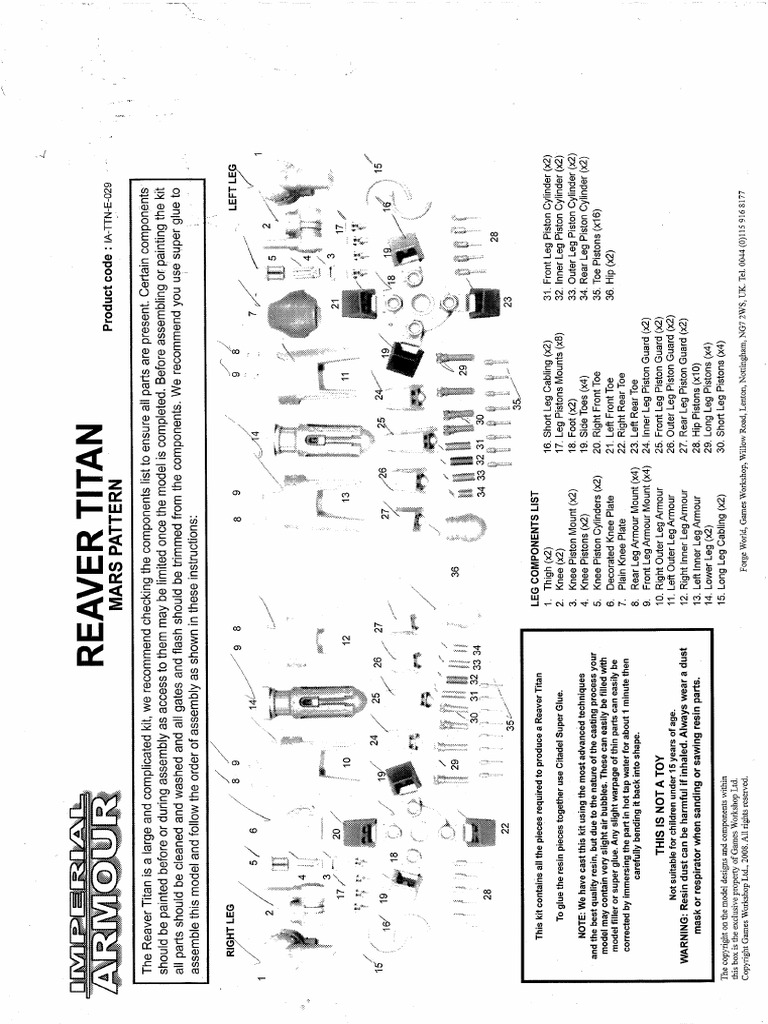 Reaver Titan Instructions | PDF