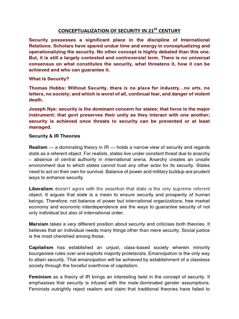 Conceptualization of Security in 21st Century | PDF | Feminism | Gender Studies