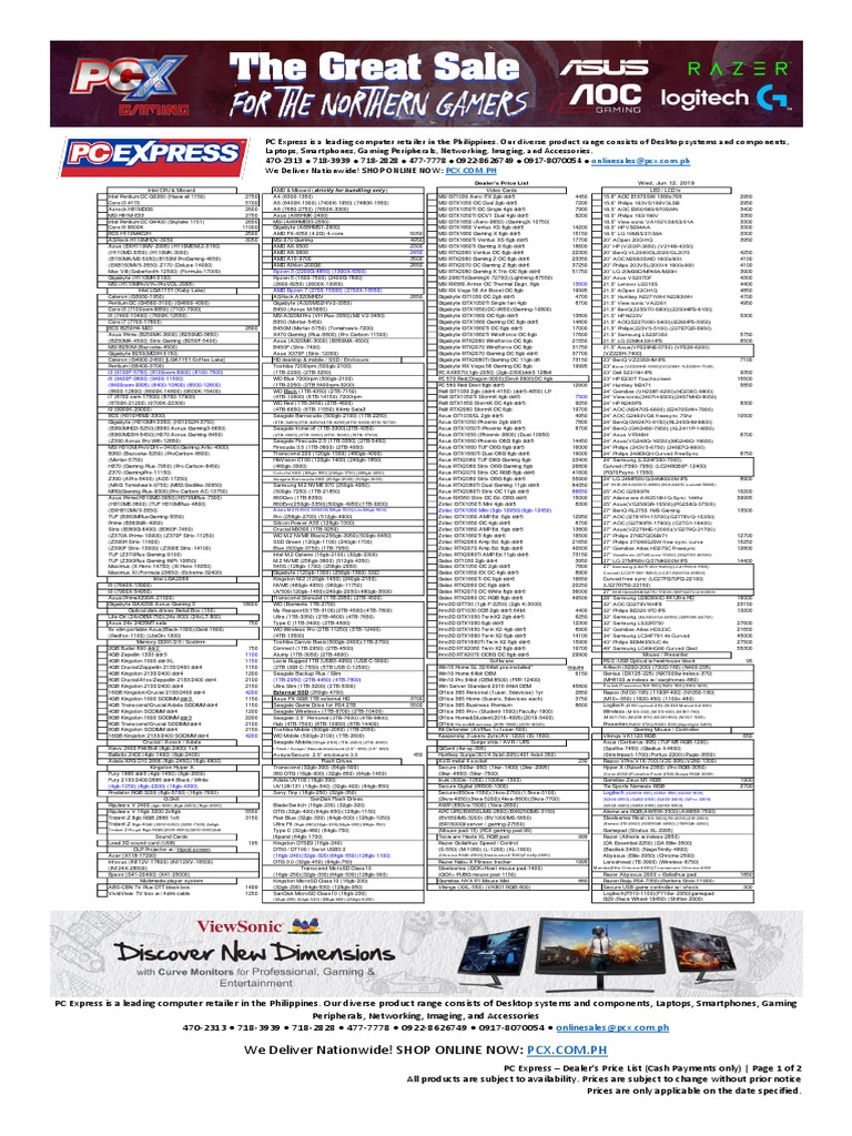 PC Express Price List Overview | PDF | Personal Computers | Office ...