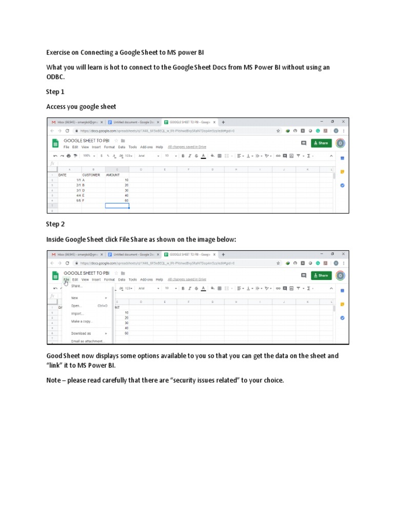 Connecting Google Sheets To MS PBI | PDF | World Wide Web | Internet & Web