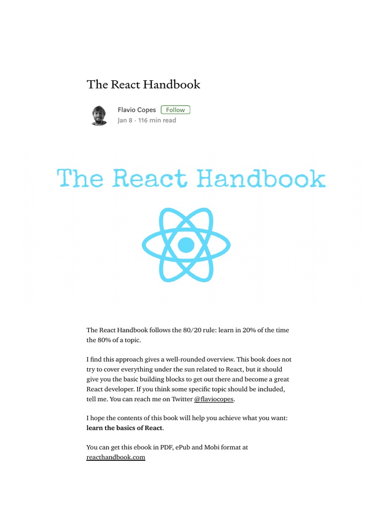 The React Handbook | PDF | Java Script | Scope (Computer Science) The React Handbook | PDF | Java Script | Scope (Computer Science)