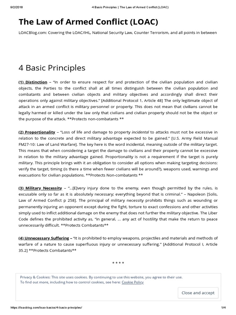 4 Basic Principles _ the Law of Armed Conflict (LOAC) | International ...