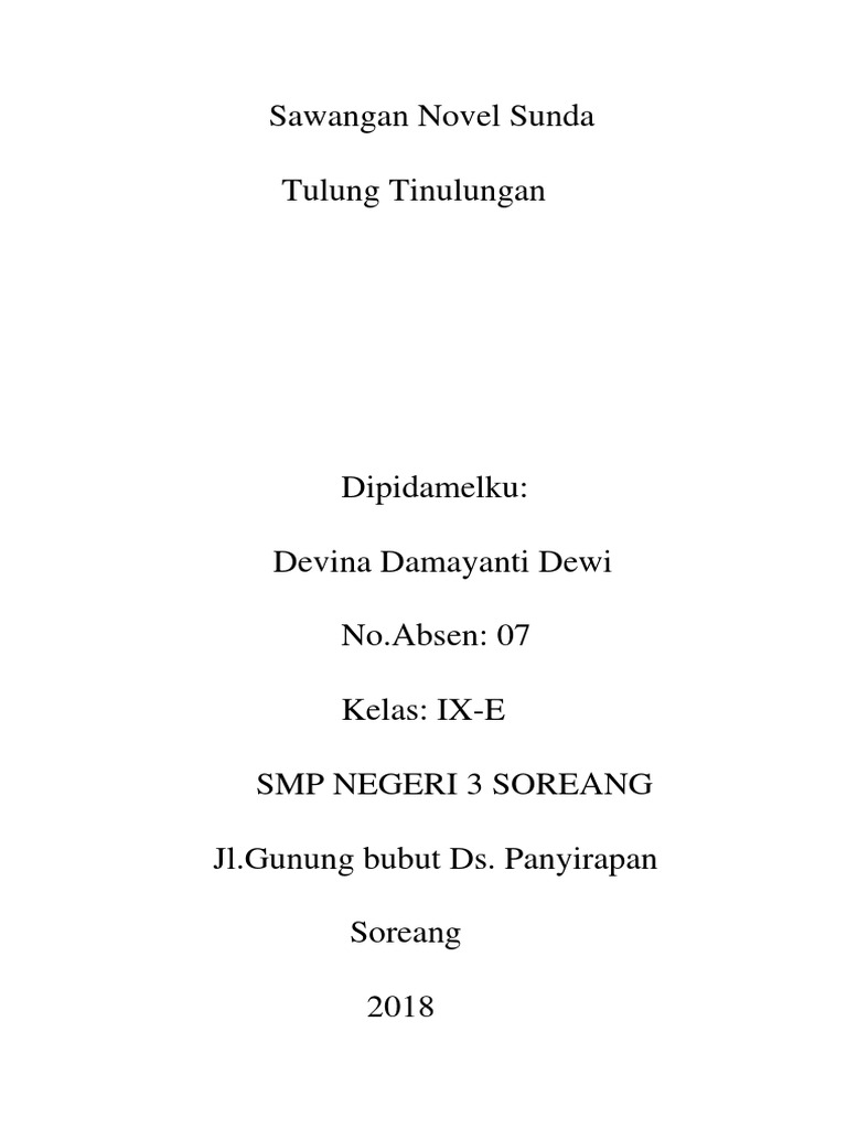 Sawangan Novel Sunda Dede | PDF
