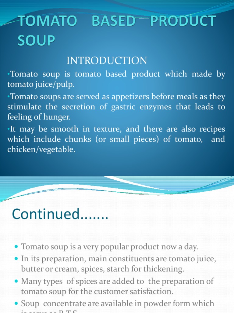 Tomato Based Product | PDF | Juice | Diet & Nutrition