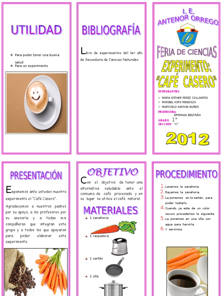 Triptico Experimento de Cafe | PDF