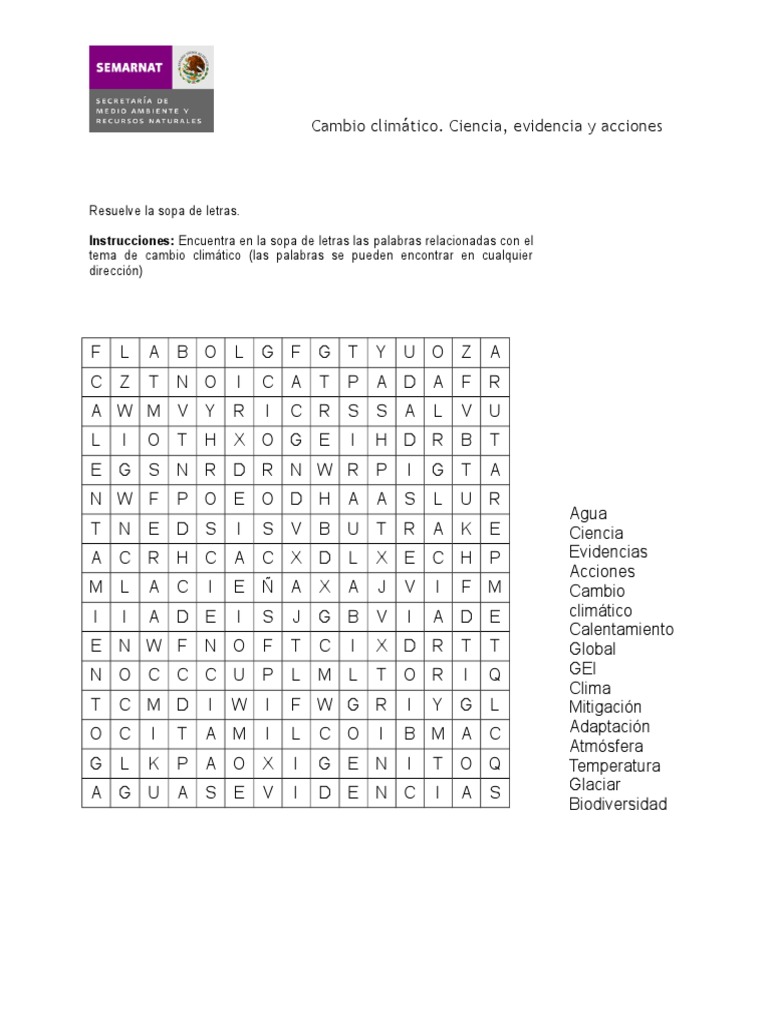 SOPA DE LETRAS CAMBIO CLIMATICO.doc