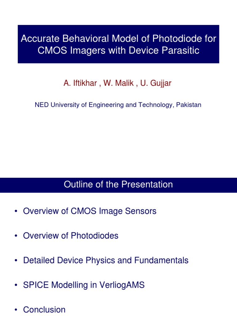 Accurate Behavioral Model of Photodiode For CMOS Imagers With Device ...