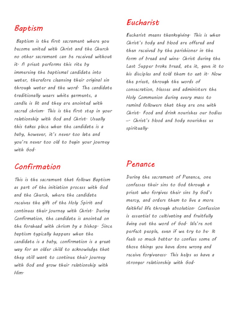7 Sacrament | PDF | Eucharist | Baptism
