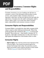 Consumer Rights Project Class 10 | PDF | Consumer Protection | Justice
