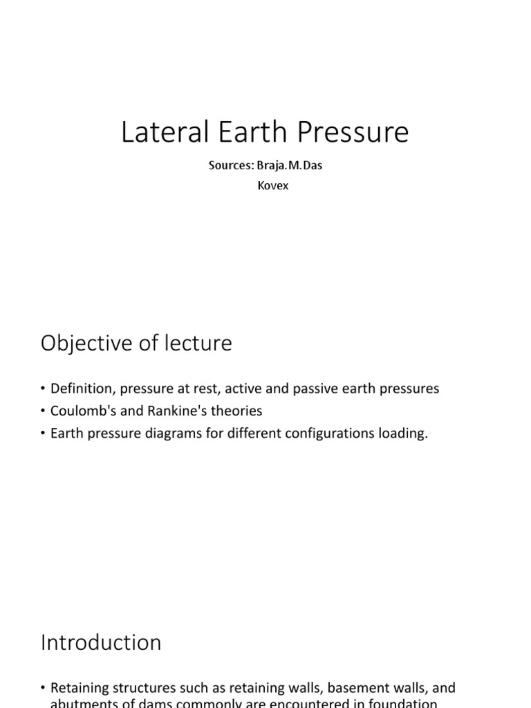 Understanding Lateral Earth Pressure | PDF | Geotechnical Engineering ...