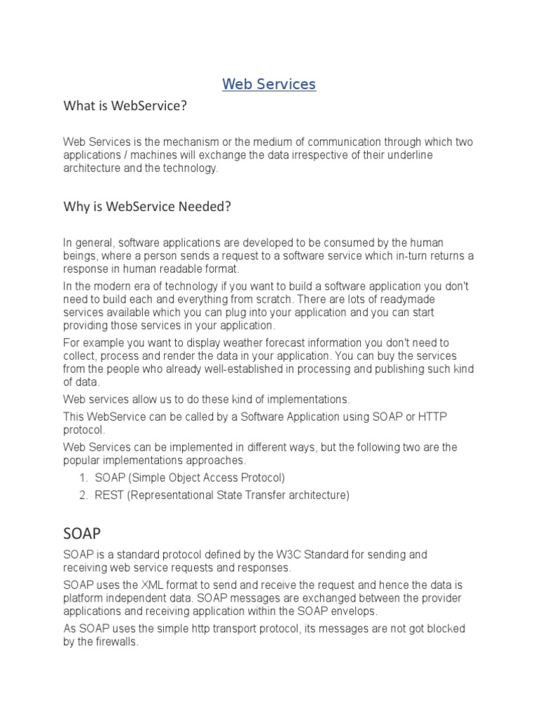 Web Services | PDF | Web Service | Soap