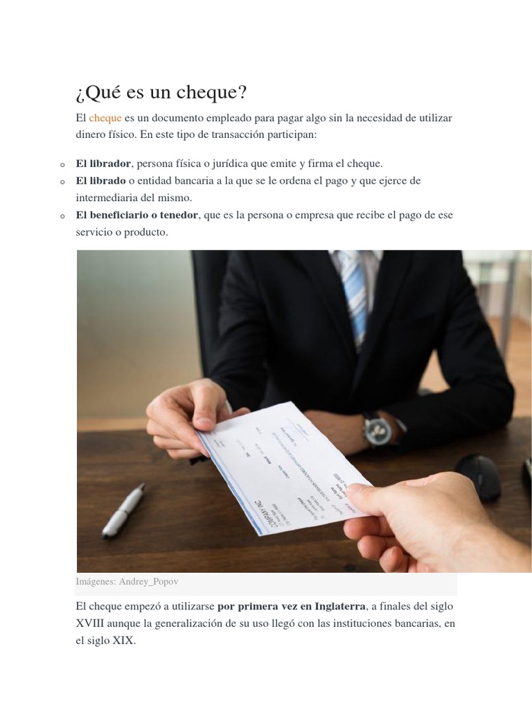 Qué Es Un Cheque | PDF