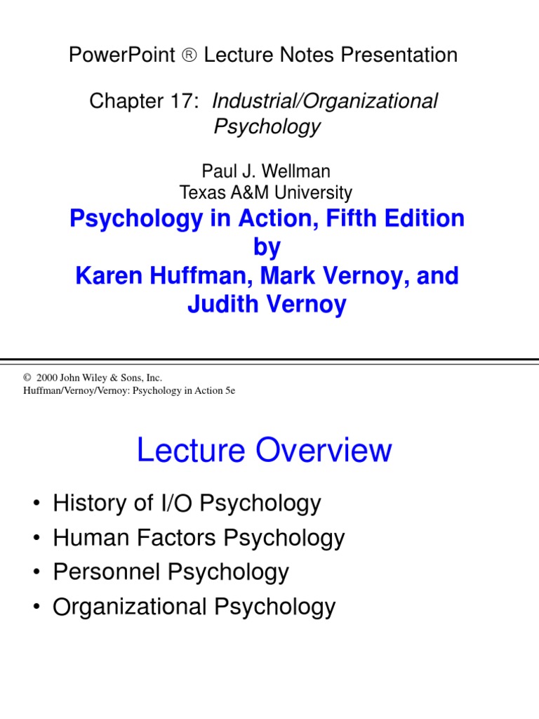 Psychology in Action, Fifth Edition by Karen Huffman, Mark Vernoy, and ...