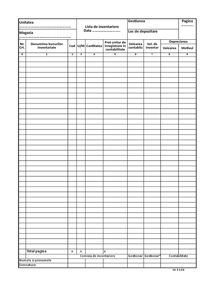 Lista de Inventariere 14-3-12 A | PDF