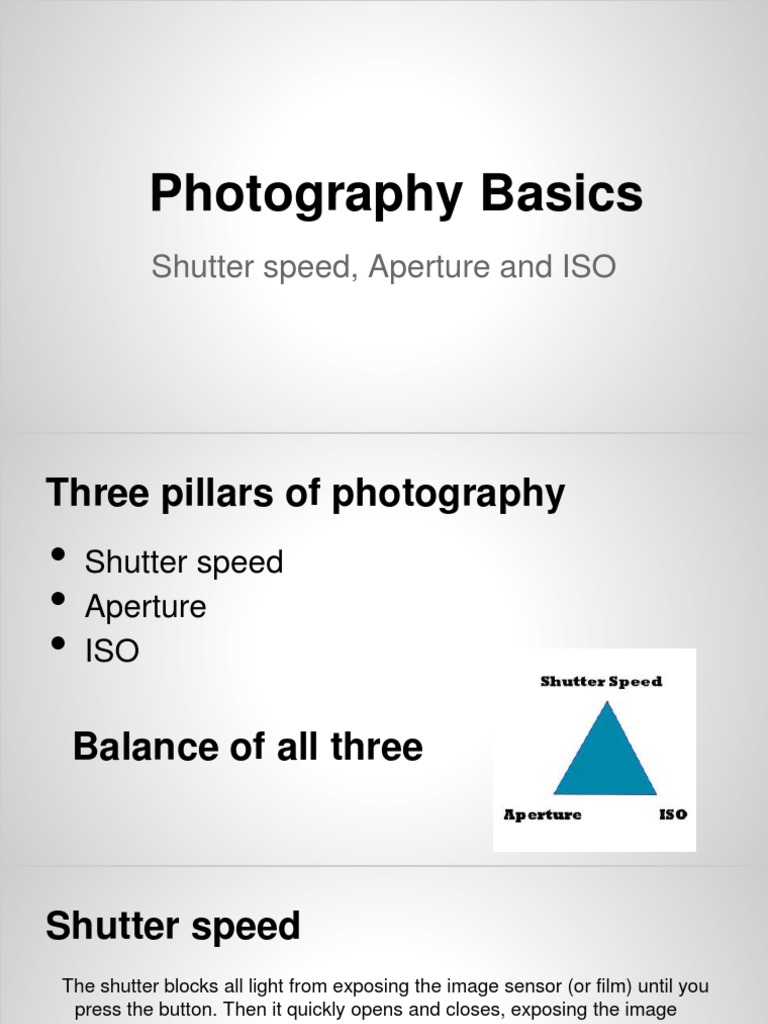 Photography Basics: Shutter Speed, Aperture and ISO | PDF | Home & Garden