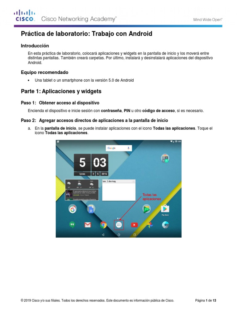 10.1.2.3 Lab - Working With Android | PDF | Widget (Gui) | Android (sistema operativo)