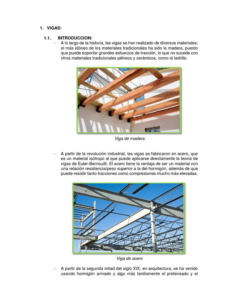 Vigas y Dinteles Word | PDF | Hormigón | Materiales de construcción