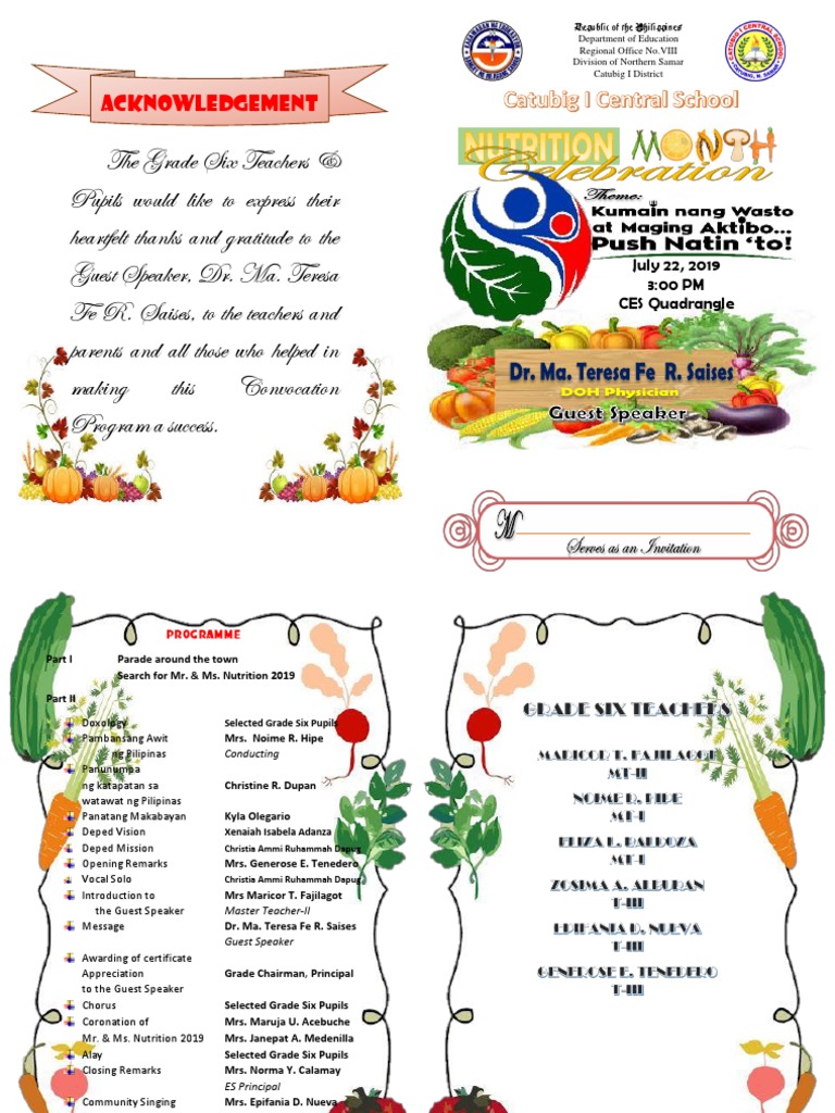 Nutrition Month Program | PDF | Philippines