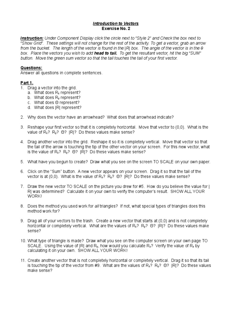 2 - Intro To Vectors | PDF | Euclidean Vector | Triangle