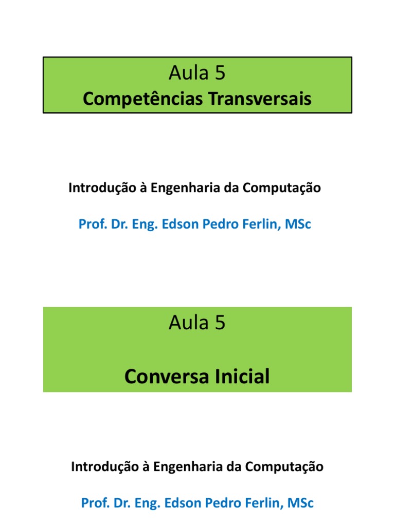 Aula 05 - Slides de Aula - Competências Transversais | PDF