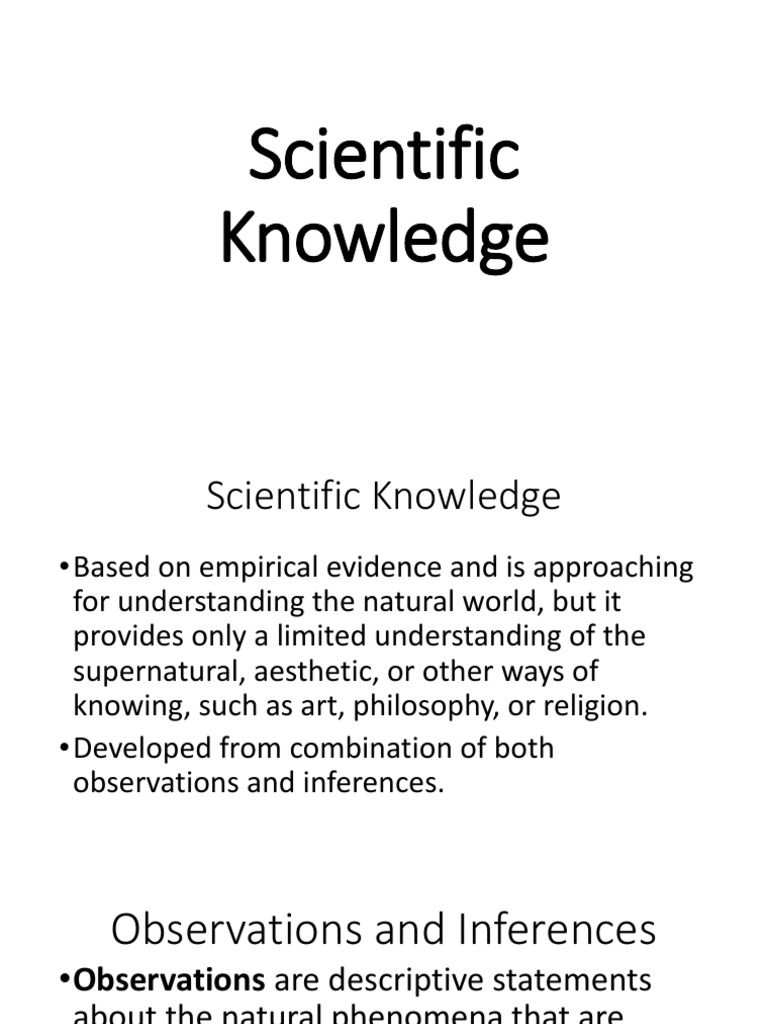 Scientific Knowledge | PDF | Theory | Science
