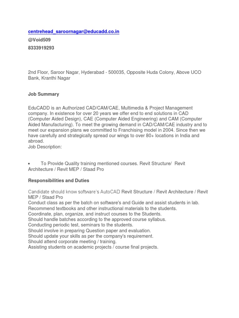 Civil Job Description | PDF