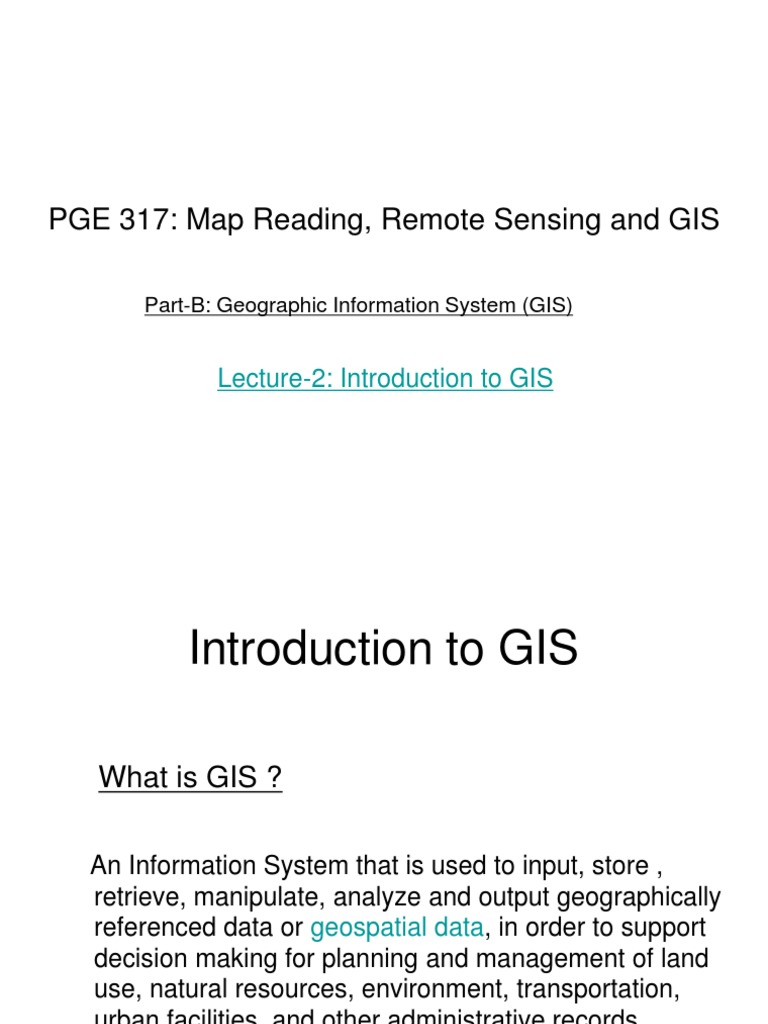 Introduction To GIS | PDF | Geographic Information System | Data