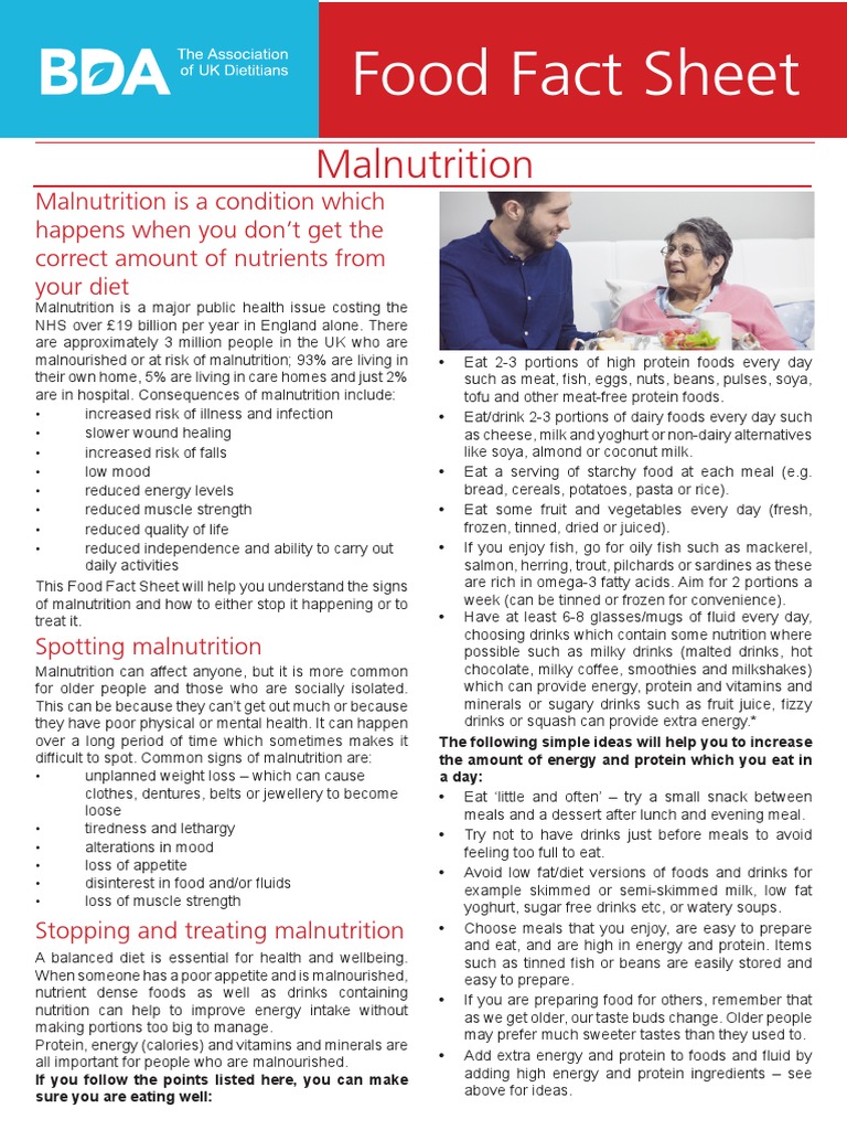 Malnutrition Fact Sheet | PDF | Dietitian | Malnutrition