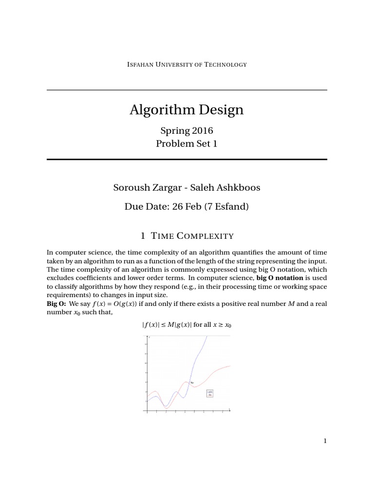 Algorithm Design: Spring 2016 Problem Set 1 | PDF | Time Complexity | Computational Complexity ...