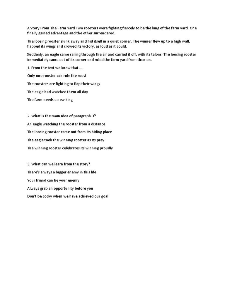 Fable Questions | PDF