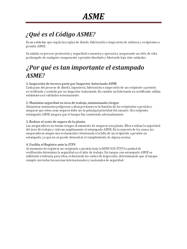 Qué Es El Código ASME | PDF