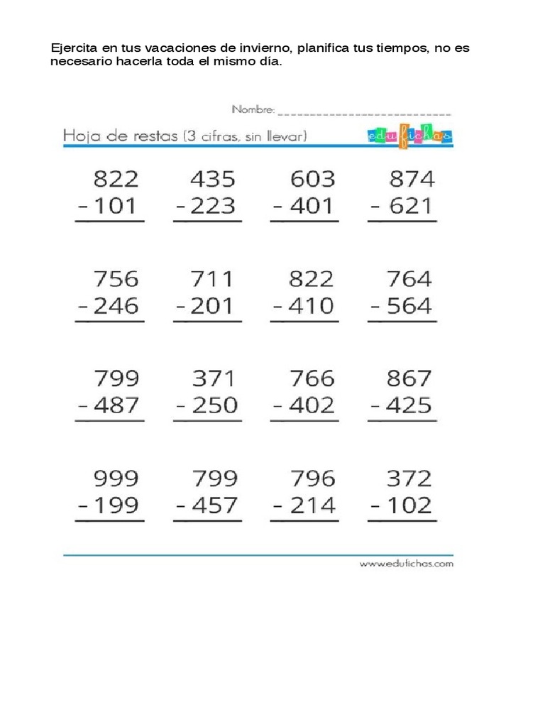 Ejercicios para Vacaciones de Invierno | PDF