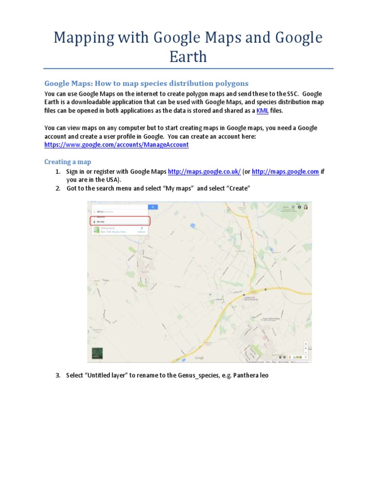 Mapping Instructions For Google Maps and Google Earth | PDF | Digital ...