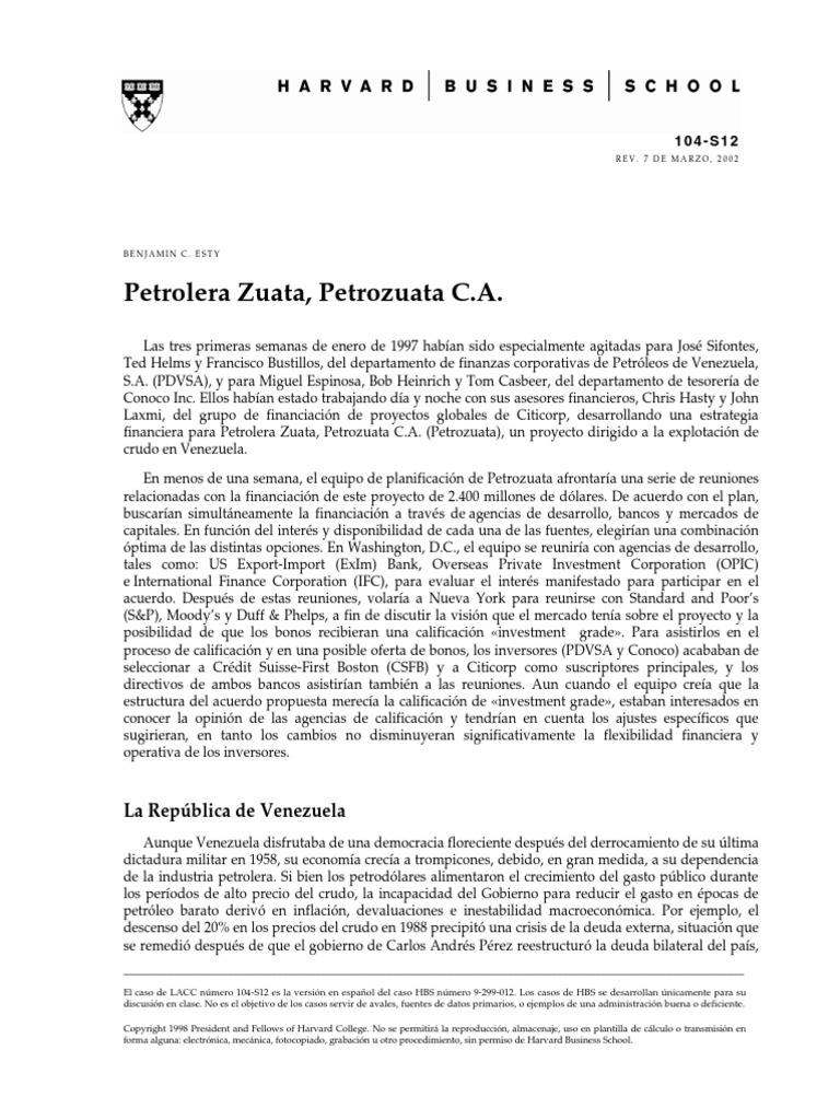 Petrozuata Español | PDF | Deuda gubernamental | Petróleo