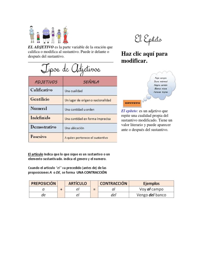 Examen Castellano Adjetivos Articulos Acentuacion Diptongo Hiato ...