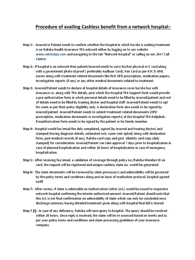 Procedure Insurance Claim | PDF | Patient | Hospital